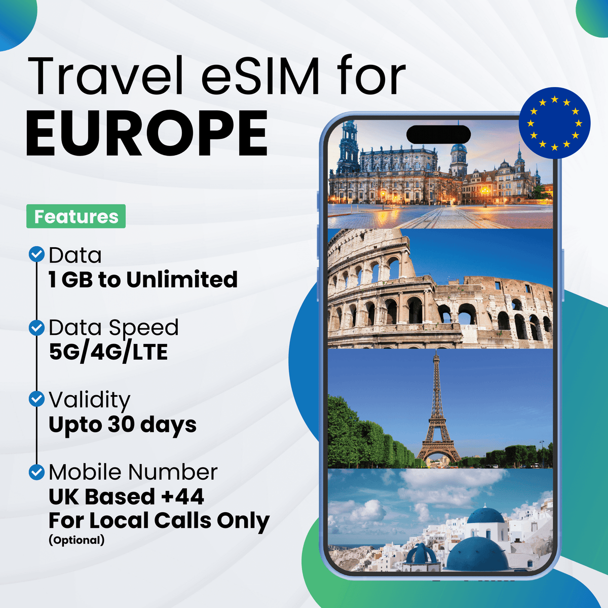 Europe eSIM with Unlimited Data & Calls from $4 | ETravelSIM – ETravelSim
