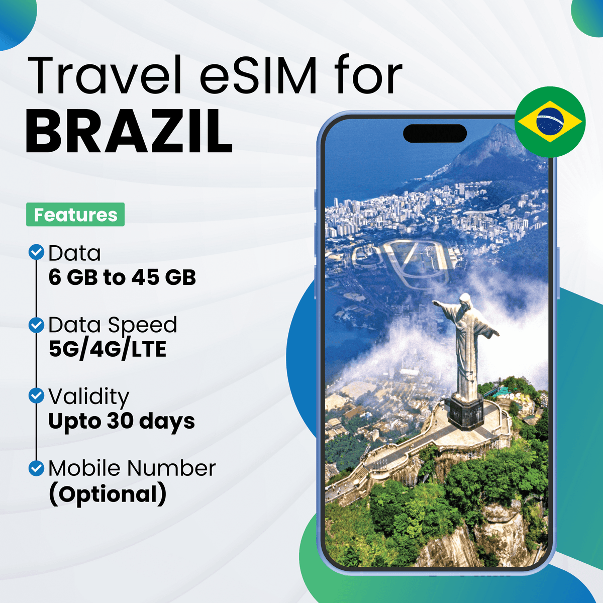 Acheter Brésil esim | Forfaits de données de 2 Go à 20 Go | Meilleure ...