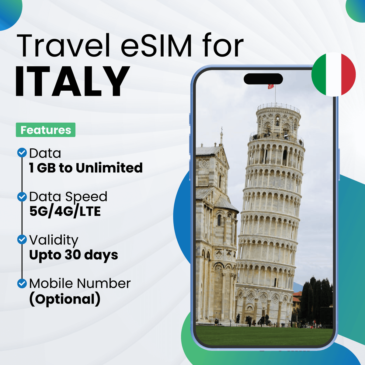 Buy Italy eSIM card | Unlimited Data Plans | Best eSIM for Italy ...